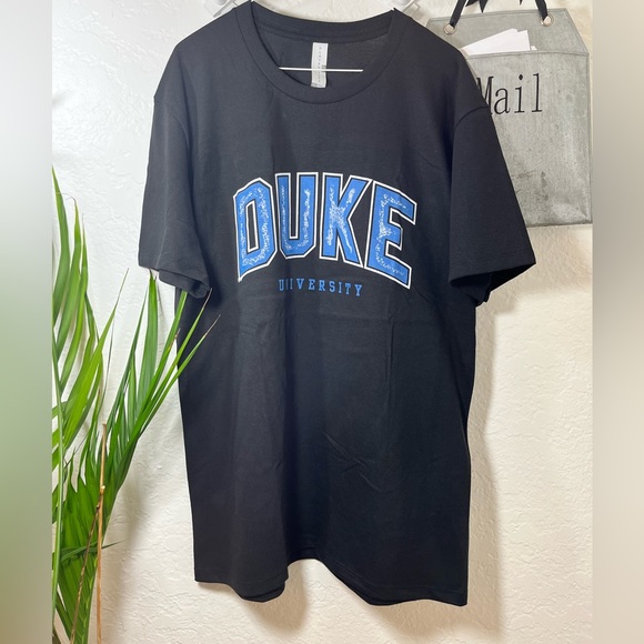 Shirts | Duke University Black Tshirt With Blue Lettering College ...